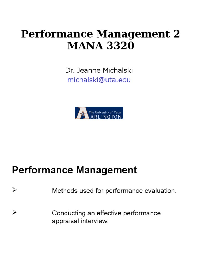 An Overview of Performance Management Methods and Techniques | PDF ...