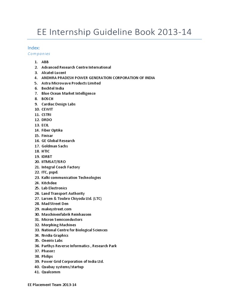 Internship Guideline Book - EE&EP - How To Contact | PDF | Internship ...