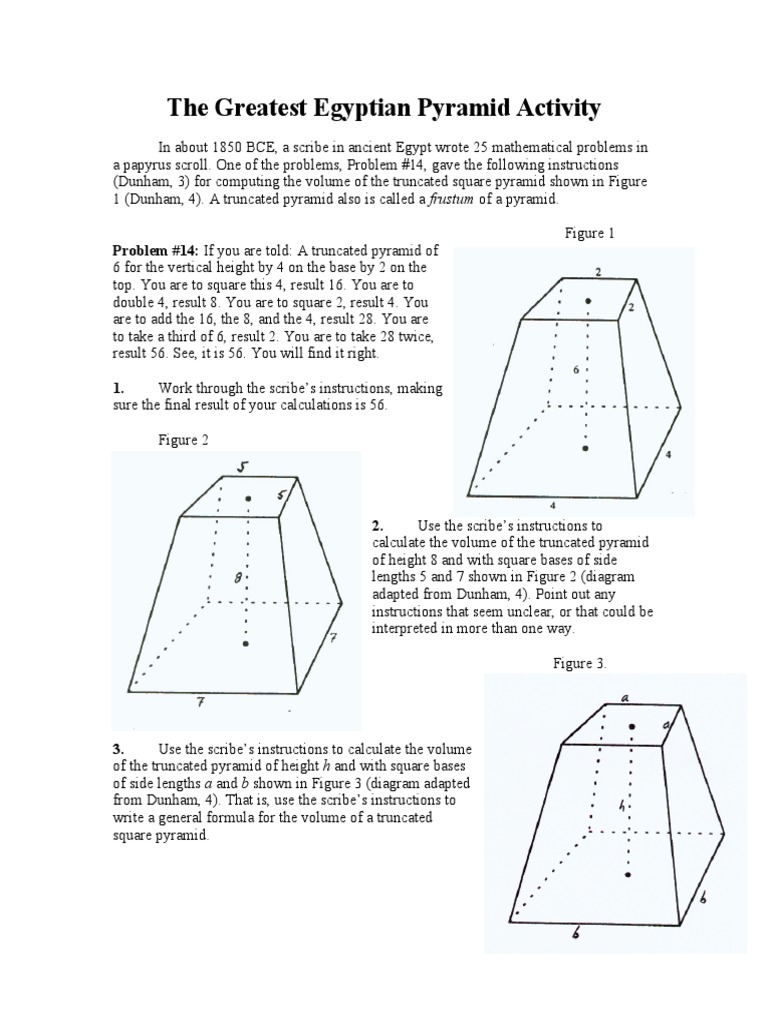 Ancient Egyptian Math Challenge | PDF | Formula | Teaching Mathematics