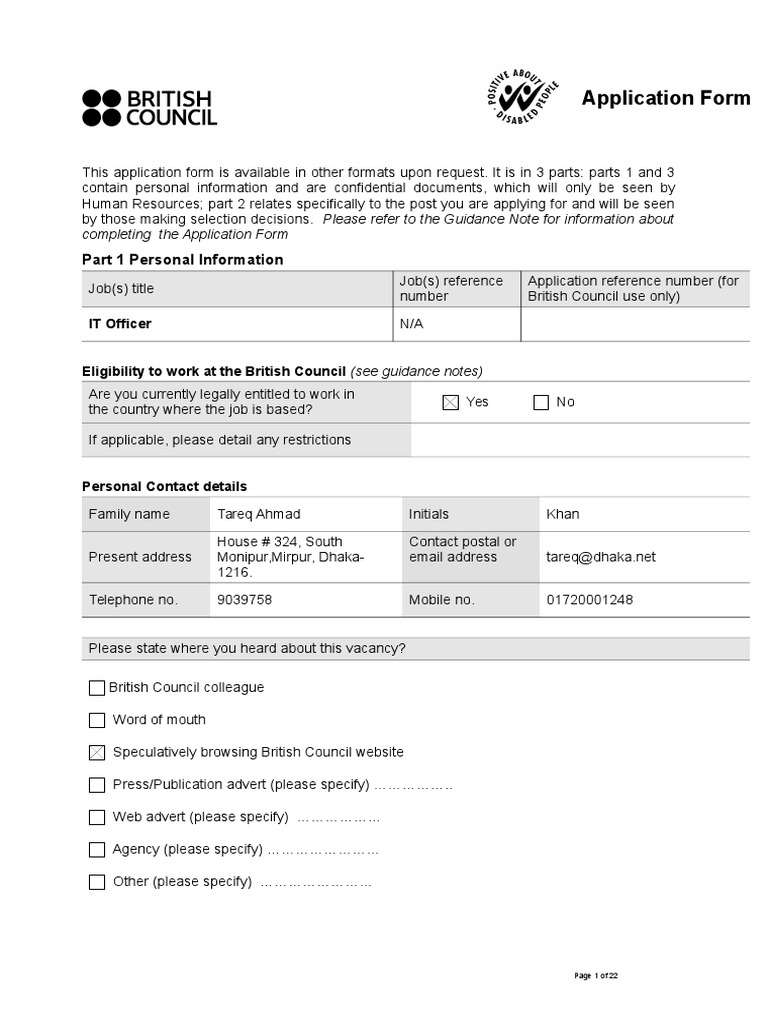 External Application Form 6-1 | PDF | Criminal Record | Disability
