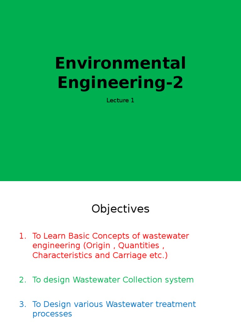 Lec 1 (Wastewater Collection System) | PDF | Sanitary Sewer | Sewage