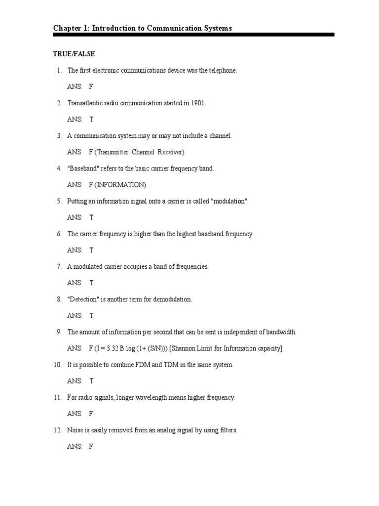 Chapter 1 Introduction To Communication Systems | PDF | Modulation | Radio