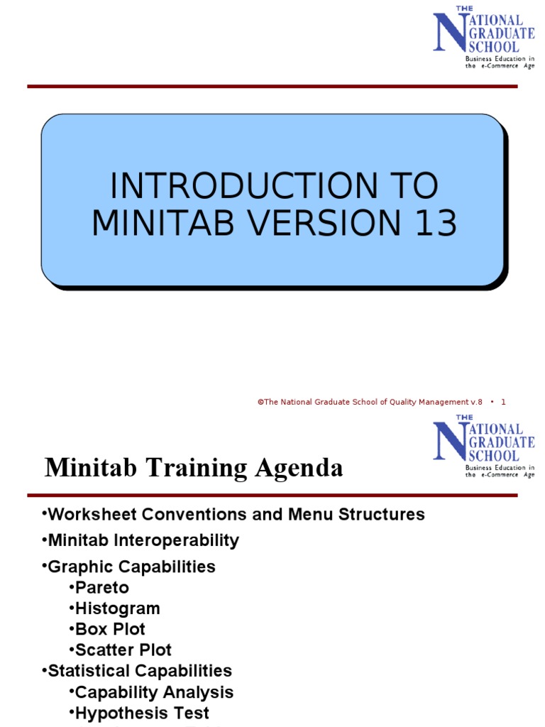 Six Sigma - PM - 6-1 - QSM 754 Minitab PowerPoint Slides v8 | PDF