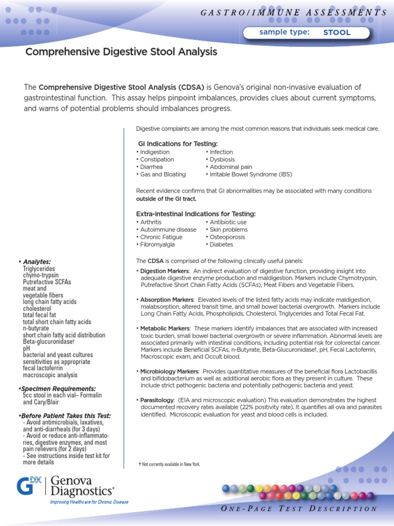 Stool Test Sample | PDF | Gastrointestinal Tract | Irritable Bowel Syndrome