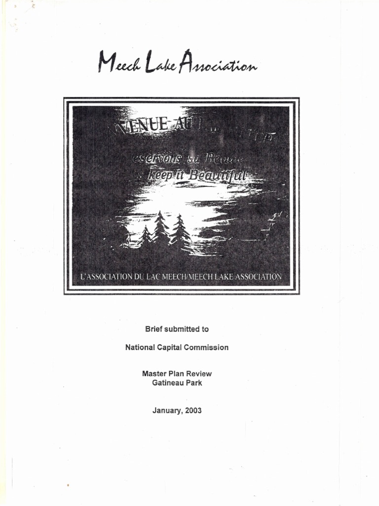 Meech Lake Association Brief on Park Issues | PDF | Road | Water Quality