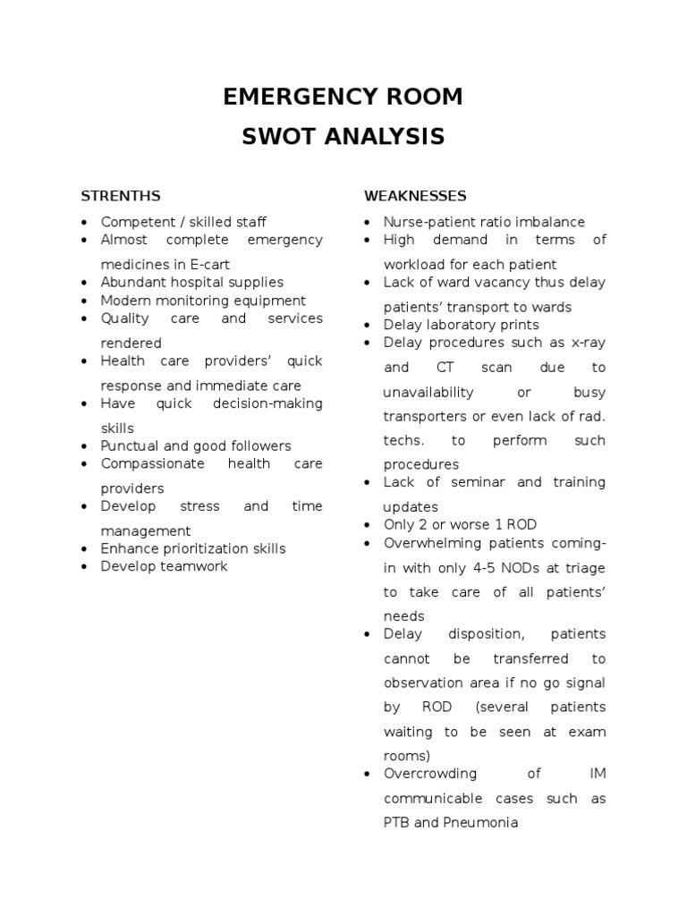 ER SWOT Analysis | PDF