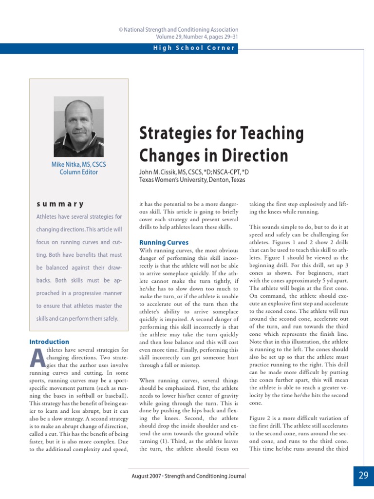 Strategies For Teaching Changes in Direction | PDF | Recreation | Sports