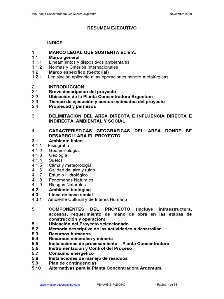 RE Argentum | PDF | Evaluación de impacto ambiental | Terreno