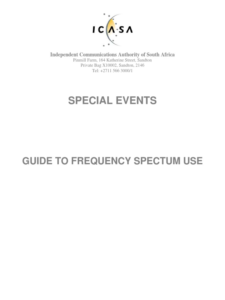 ICASA Guide To Frequency Spectrum Use | PDF | Radio Spectrum | Radio