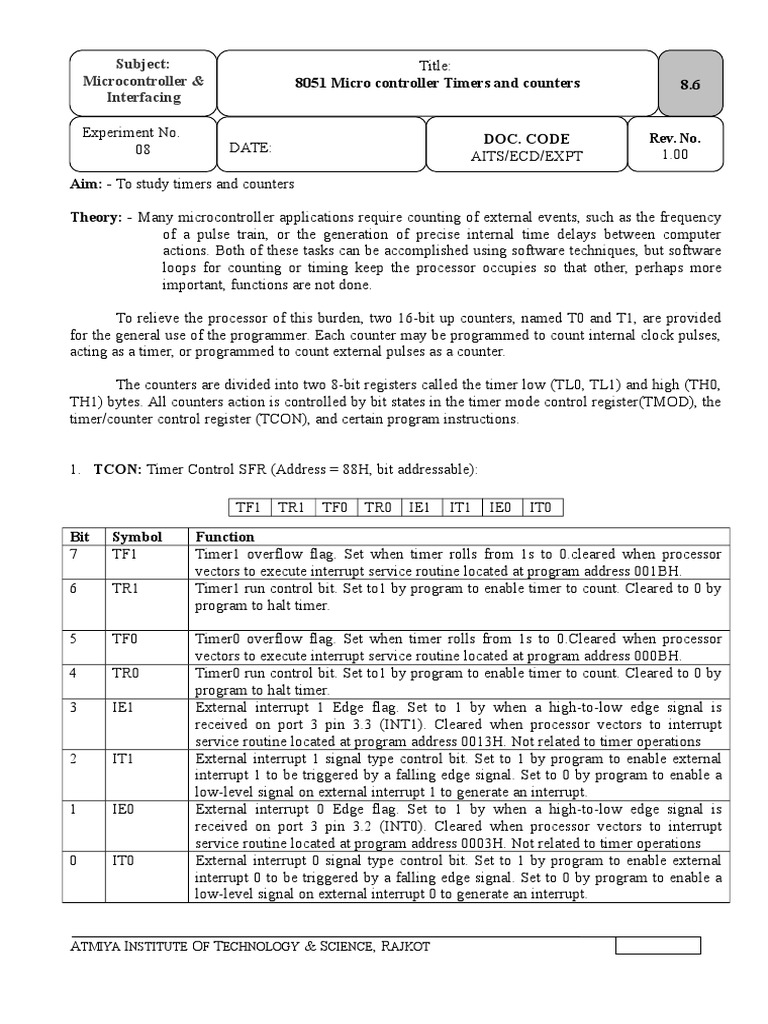 Mci 8 | Download Free PDF | Microcontroller | Timer
