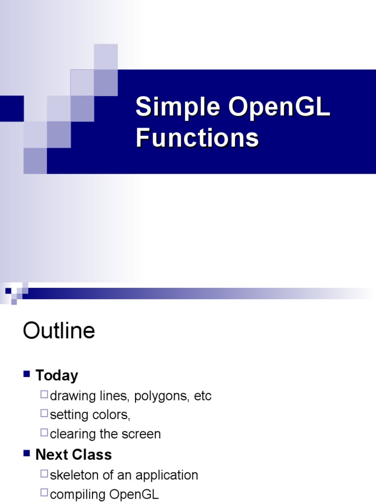 OpenGL Basic Functions | PDF | Integer (Computer Science) | Parameter ...