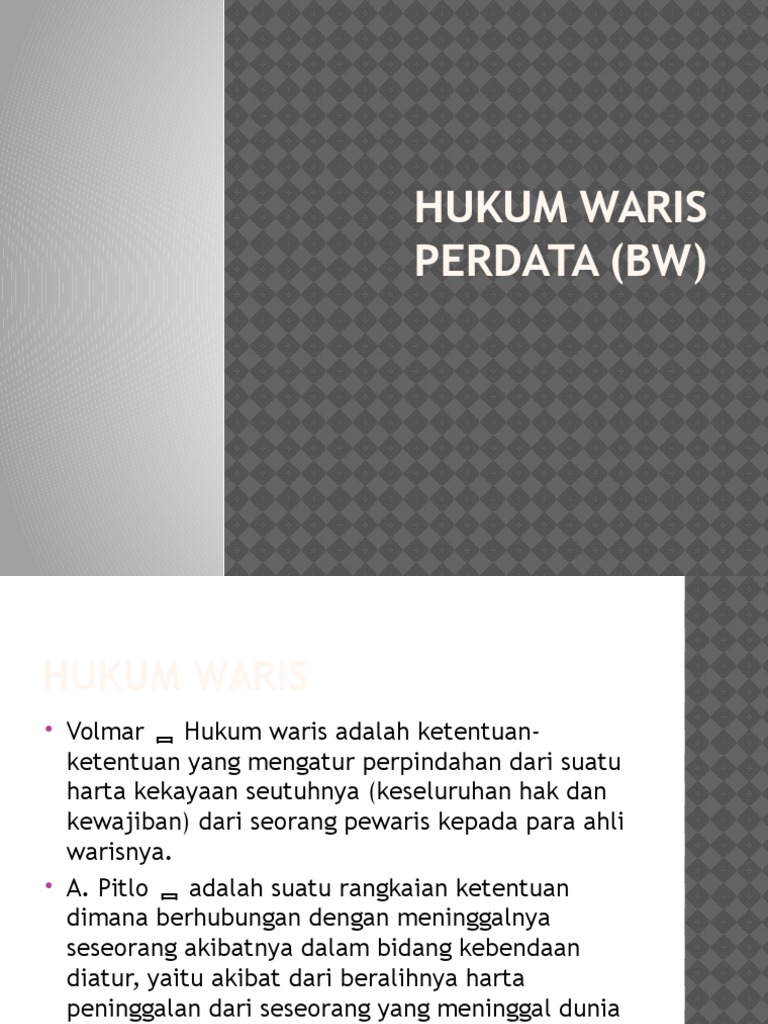 Hukum Waris Perdata: Definisi dan Pengaturan | PDF