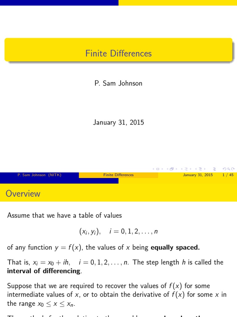 Finite Differences | Finite Difference | Polynomial