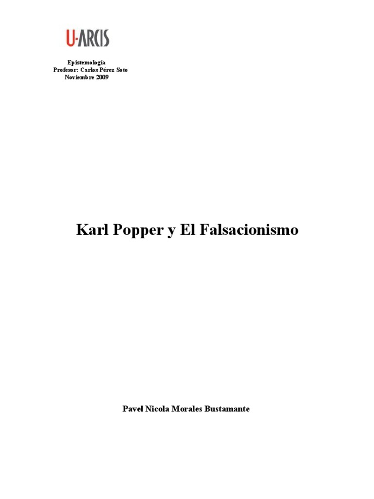 Falsacionismo Karl Popper | PDF