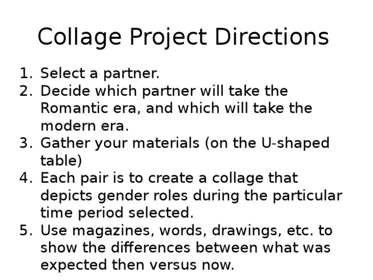 Gender Roles Collage Project Guide | PDF | Foreign Language Studies ...
