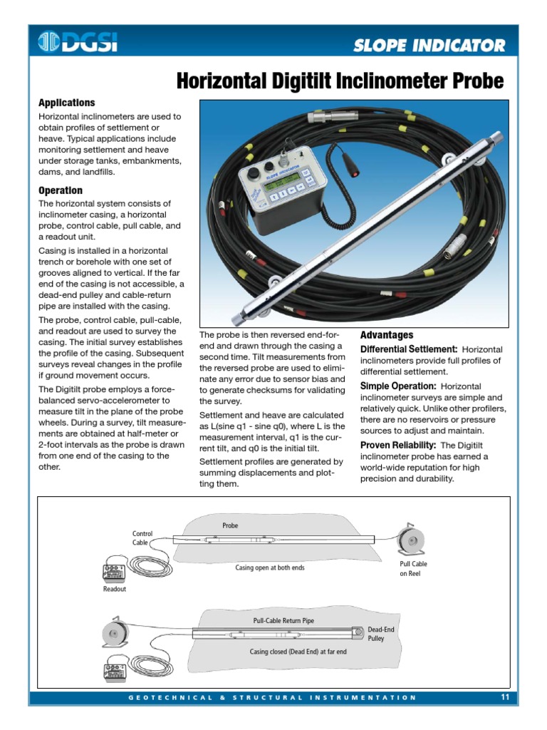 Digitilt Horizontal Inclinometer Probe Datasheet (1) | Equipment ...