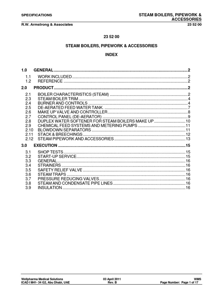 Steam Boiler Spec. | PDF | Boiler | Valve