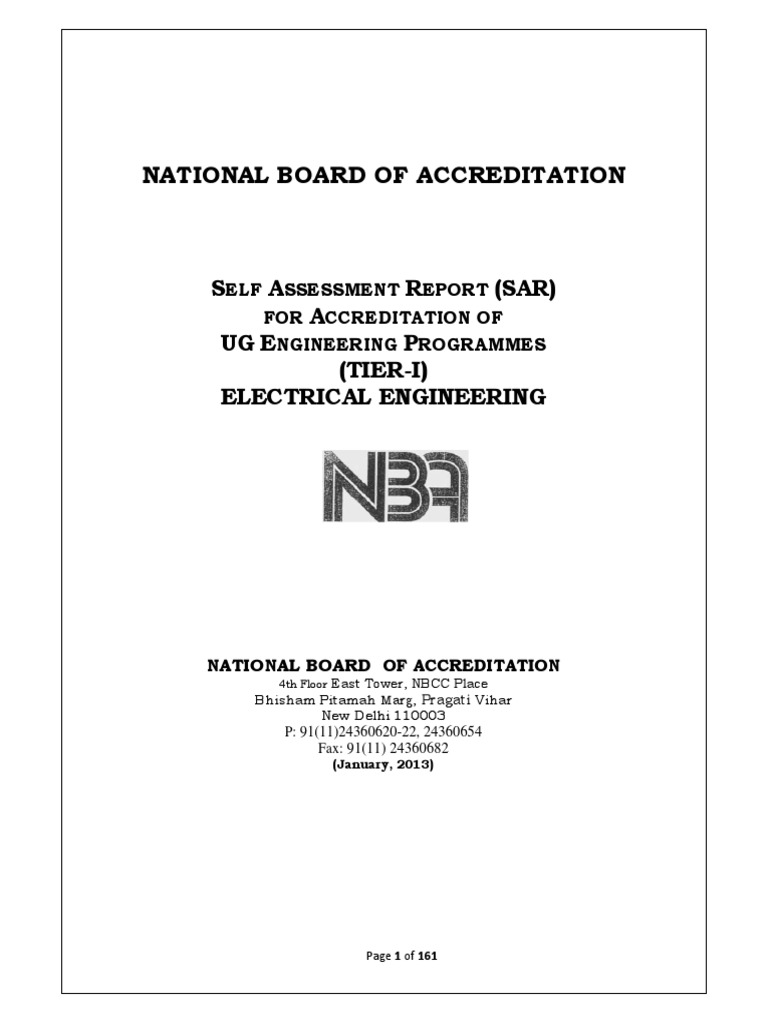 Nba Sar Ug B.tech. Electrical Engg | PDF | Curriculum | Educational Assessment