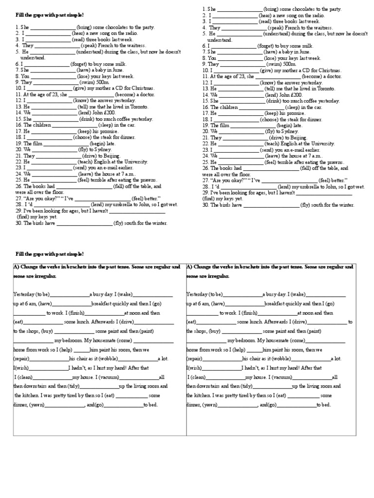 50 Irregular Verbs Past Simple Part 1 | PDF | Morphology | Onomastics