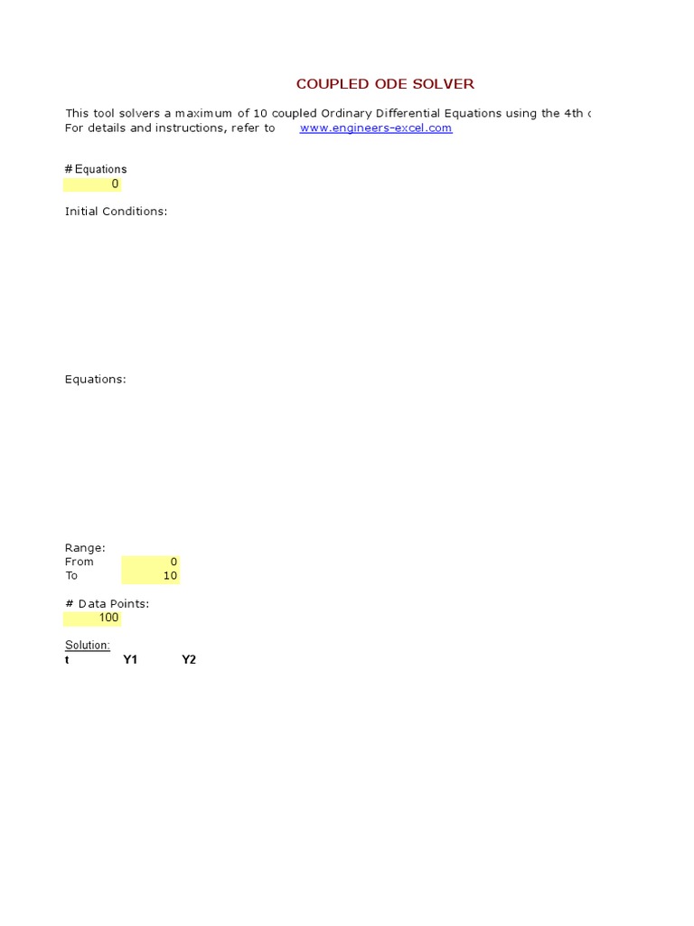 Coupled ODE Solver Tool | PDF