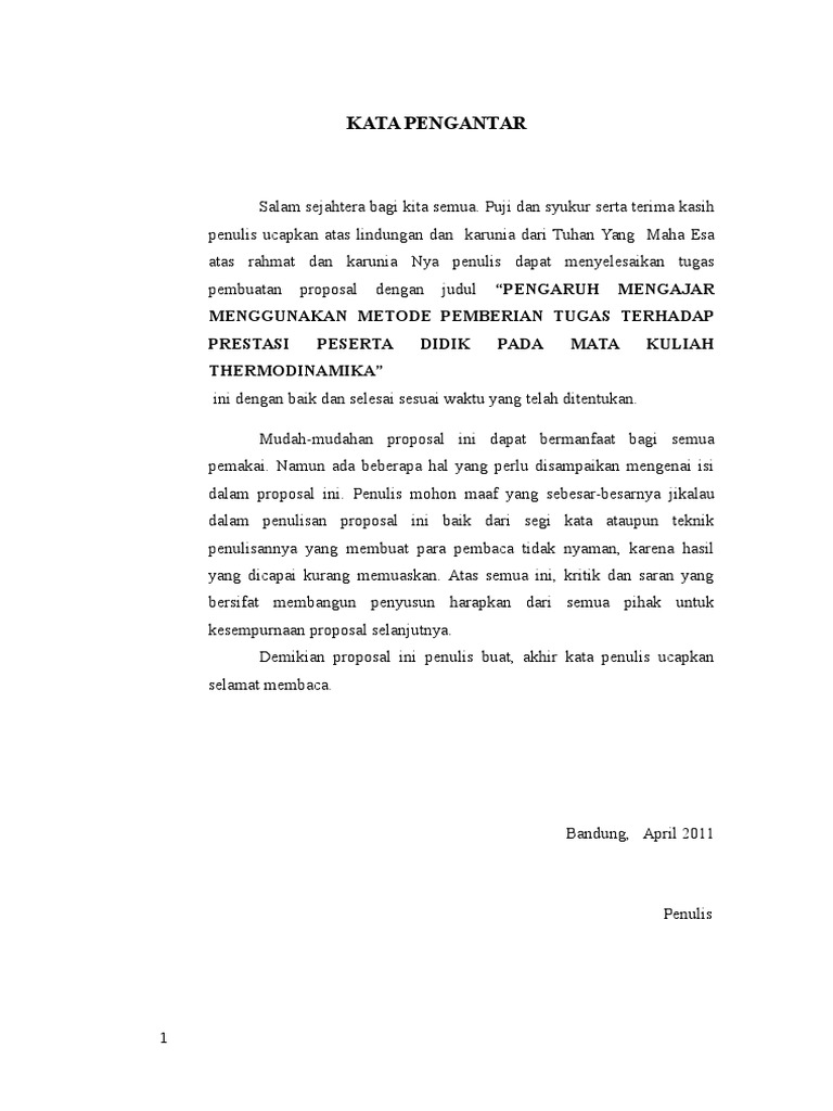Kata Pengantar Proposal | PDF