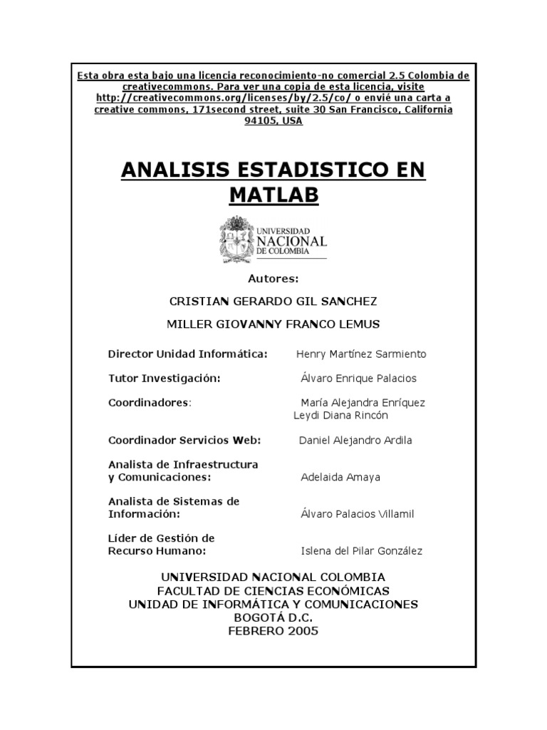 Statistics Toolbox Matlab en Español | PDF | Media | Desviación Estándar