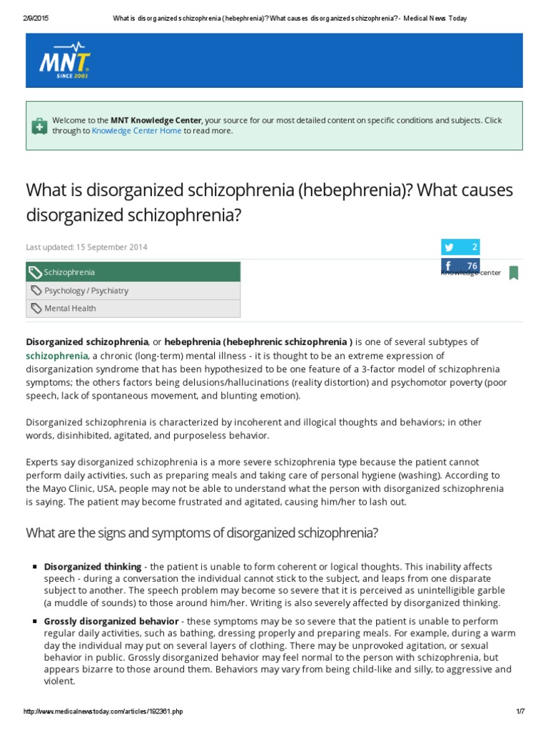 What is Disorganized Schizophrenia (Hebephrenia)_ What Causes ...