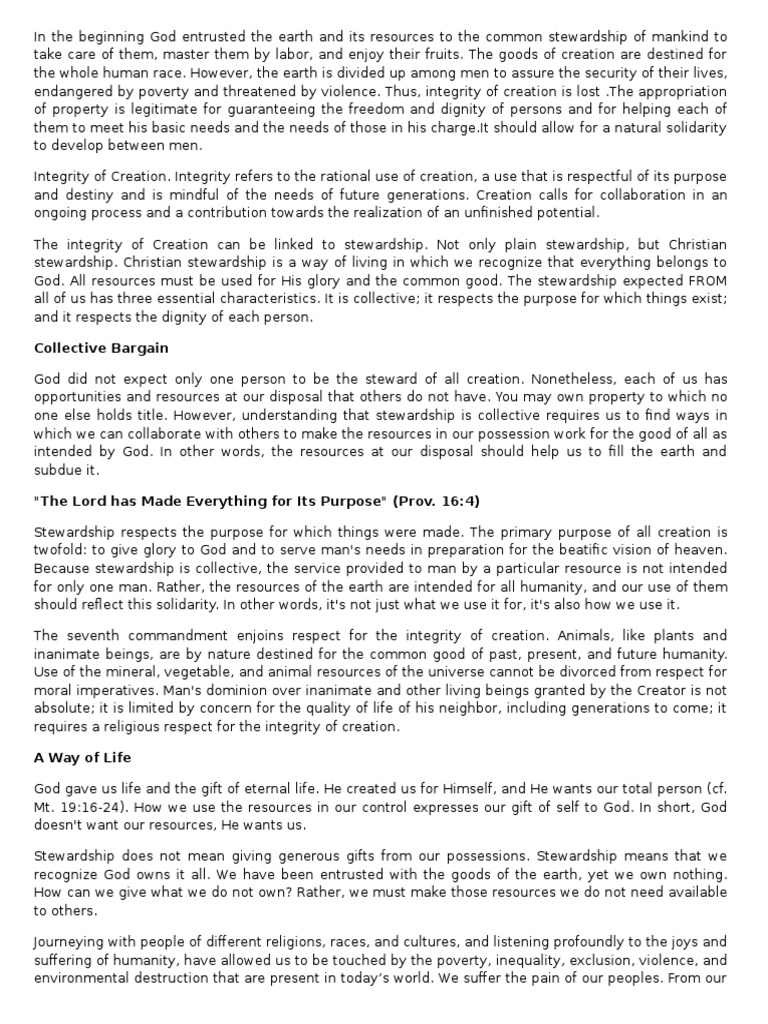 Integrity of Creation | PDF | Genesis Creation Narrative | Property