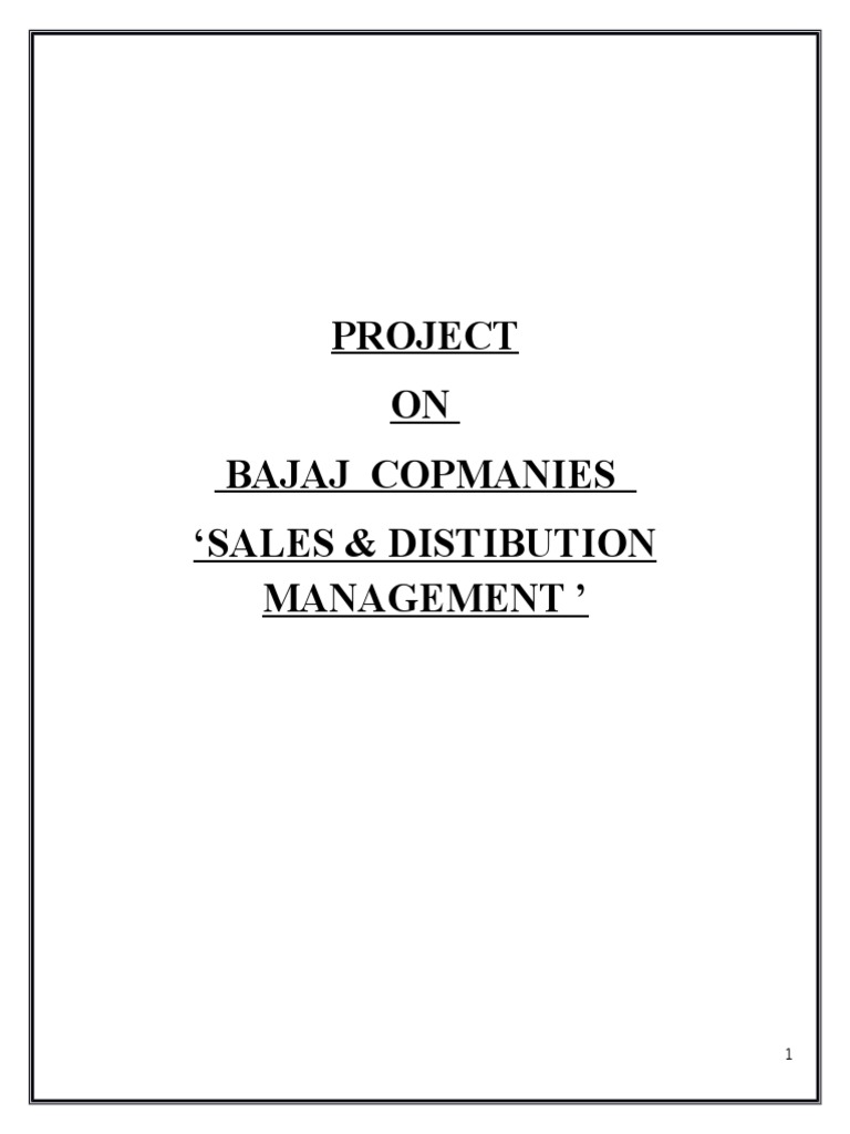 Sales & Distribution Project | PDF | Motivation | Motivational