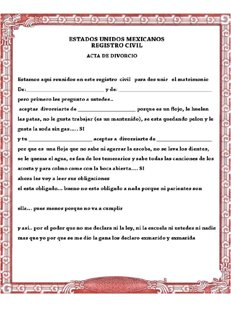 Acta de Divorcio | PDF