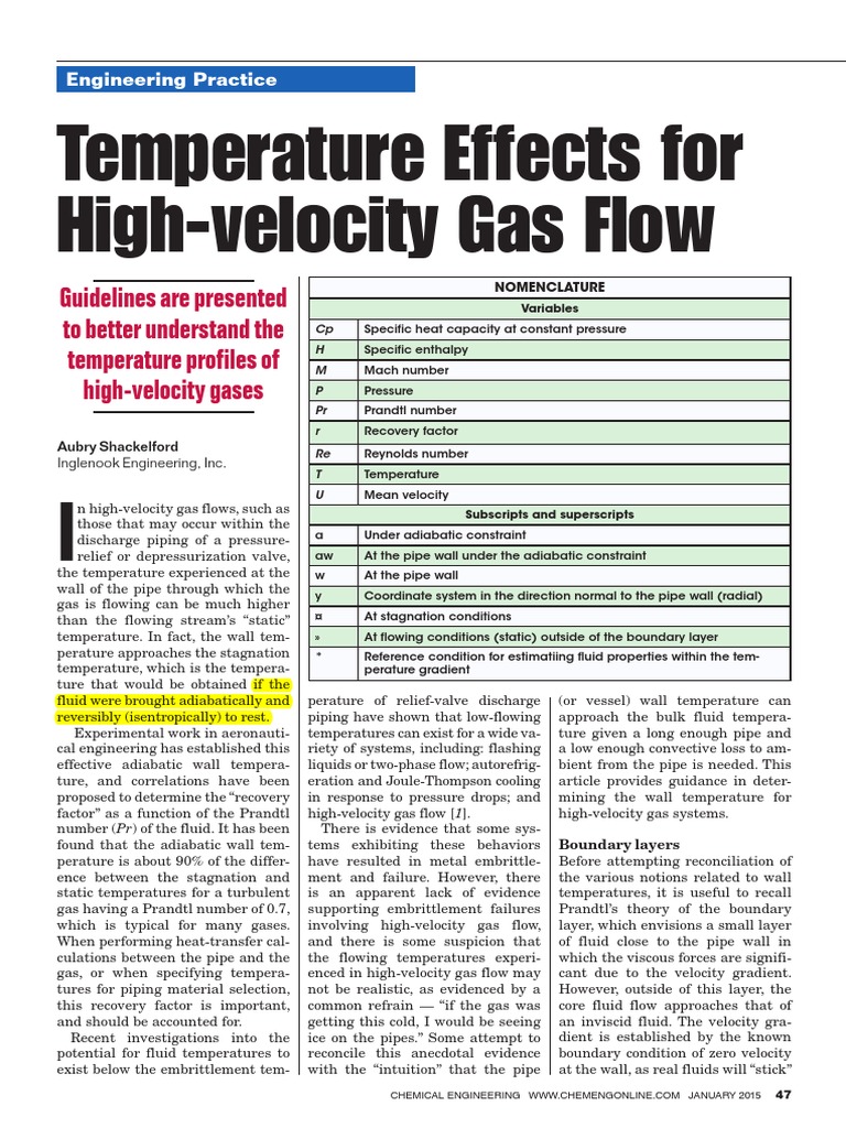Temperature Effects For High-Velocity Gas Flow | PDF | Boundary Layer ...