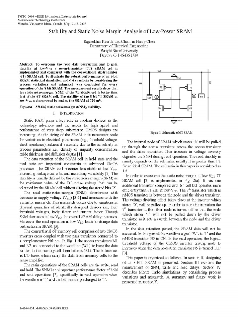 Static RAM | Random Access Memory | Cmos