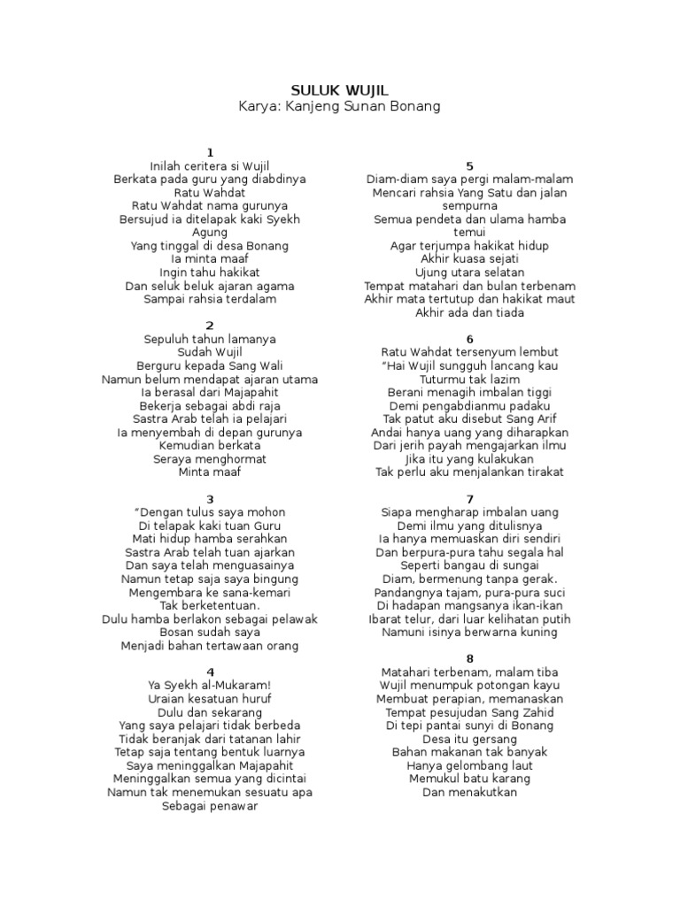 Suluk Wujil | PDF