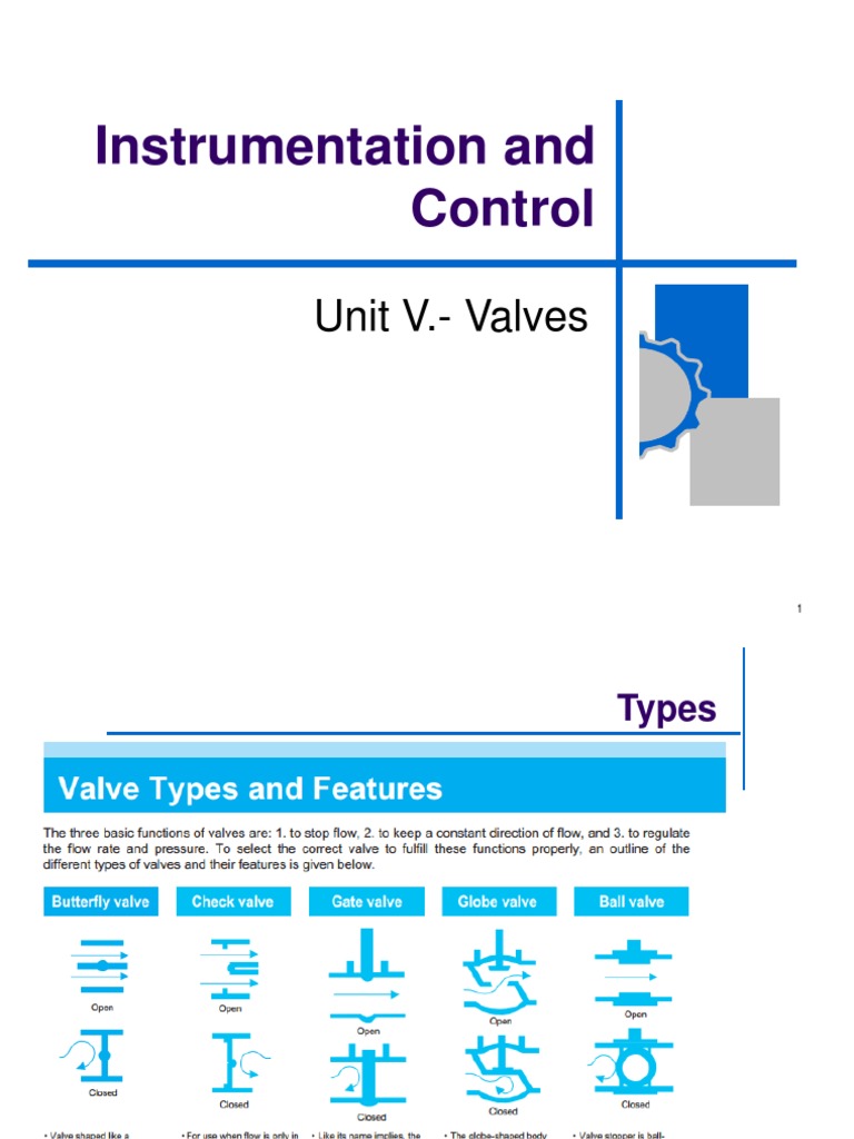 Instrumentation and Control: Unit V.-Valves | PDF