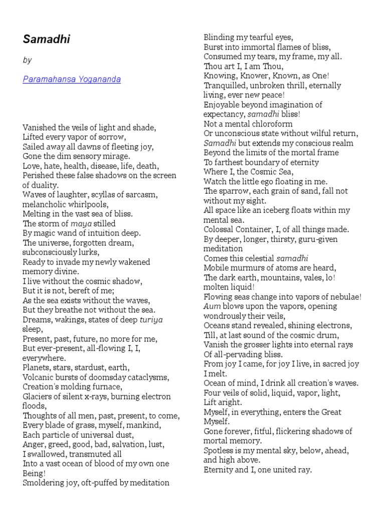 Yogananda's Samadhi Poem | PDF | Science | Astronomy