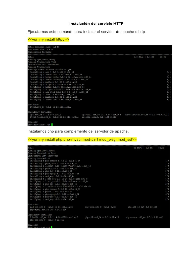 Instalación Del Servicio HTTP | PDF | Servidor HTTP Apache | Servidor ...