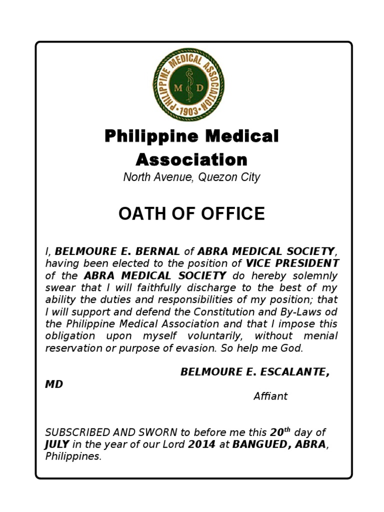 Oath of Office | PDF | Oath Of Office | Government Related Organizations