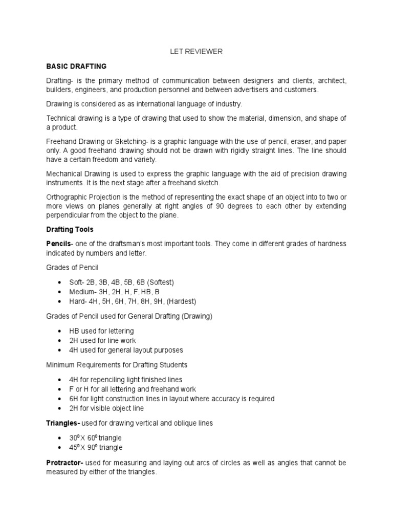 Let Reviewer For TLE | PDF | Technical Drawing | Drawing
