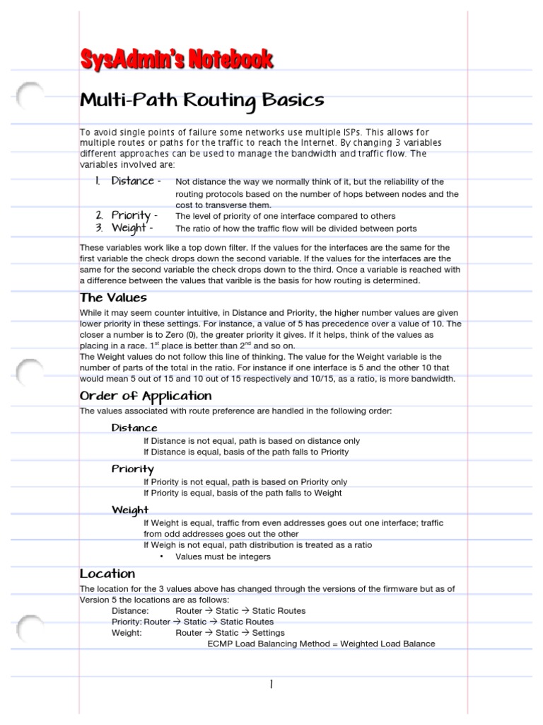 Multi-Path Routing Basics | PDF | Routing | Internet Protocols