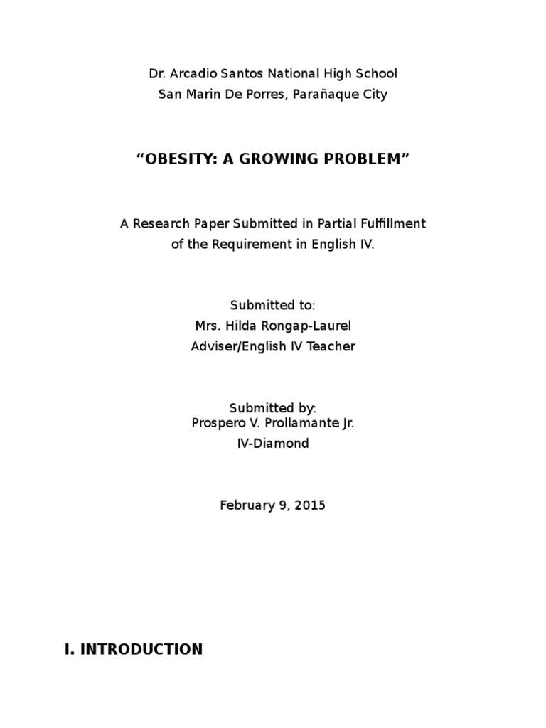 Research Paper about Obesity | Abdominal Obesity | Obesity