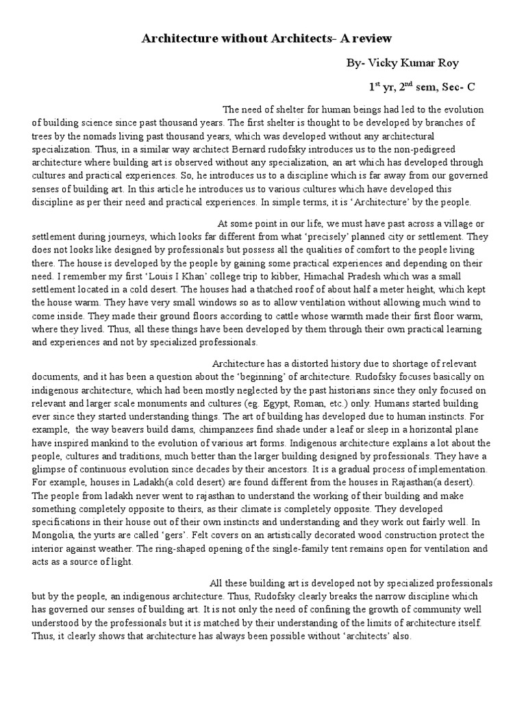 Architecture Without Architects | PDF | Architect | Nature