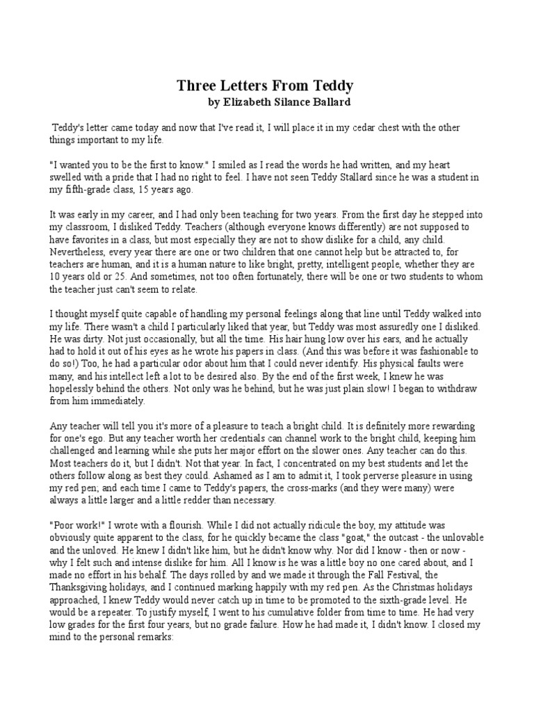 Three Letters From Teddy | PDF