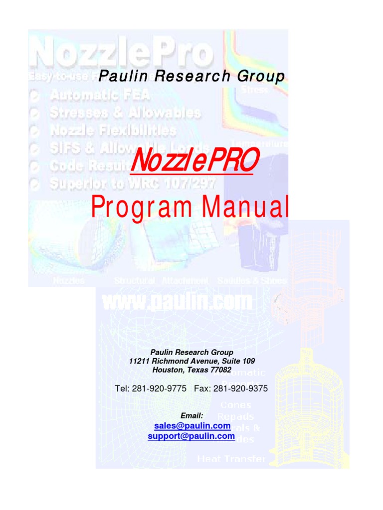 Nozzlepro Manual and Faq | PDF | Structural Load | Stress (Mechanics)