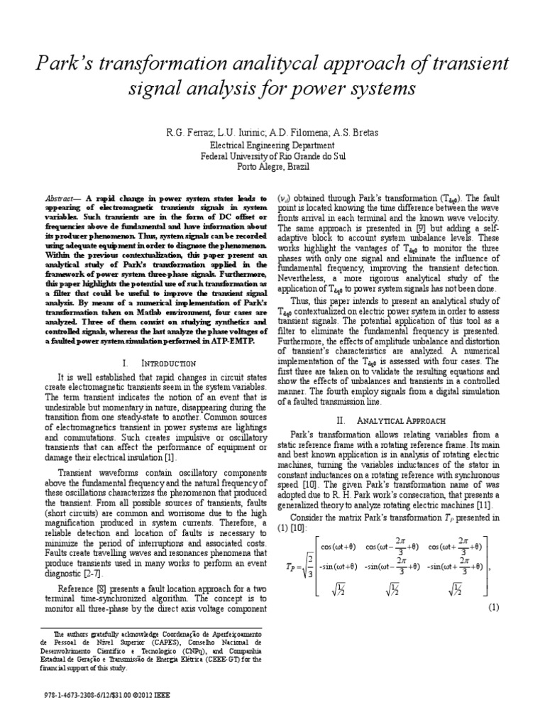 Park Transformation | PDF | Discrete Fourier Transform | Electric Power ...