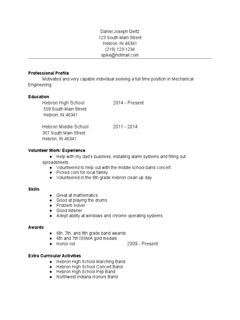Mechanical Engineering Student Profile | PDF | Career & Growth