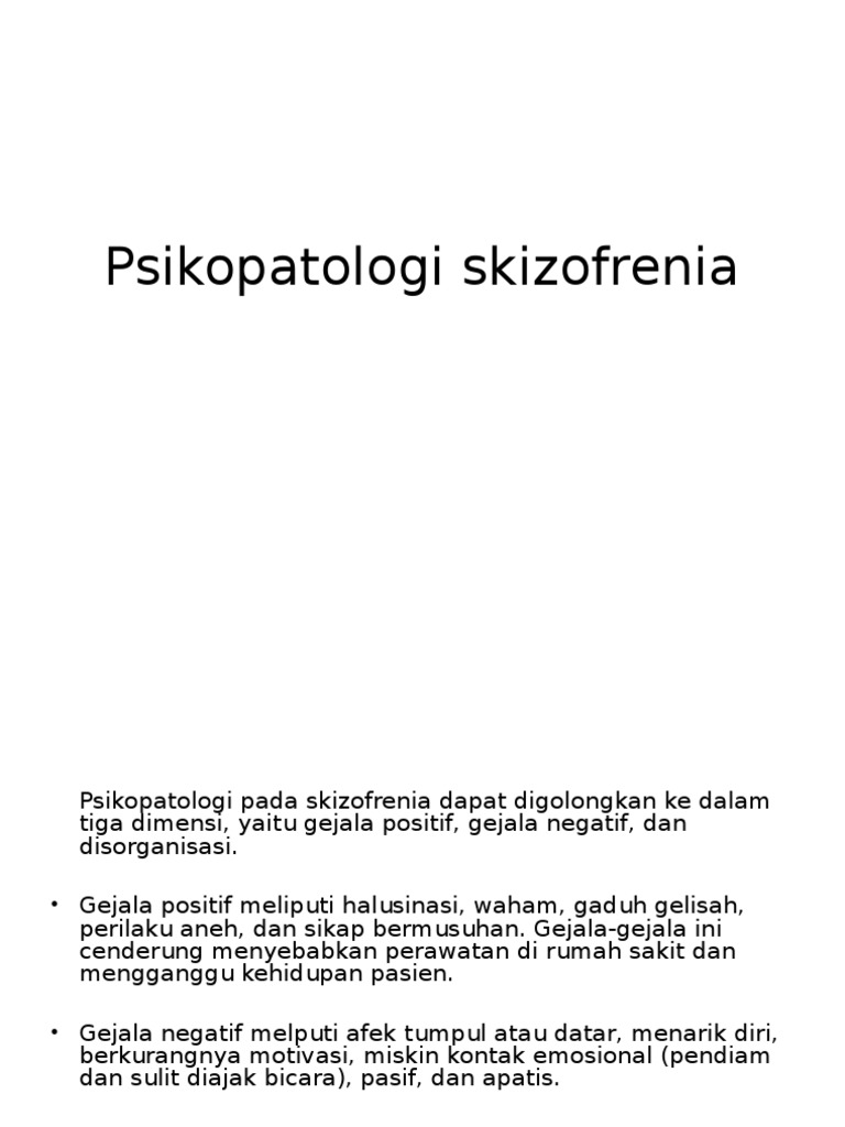 Psikopatologi Skizofrenia | PDF | Sains & Matematika