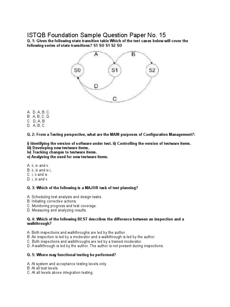 ISTQB Foundation Sample Questions 15 | PDF | Software Testing ...