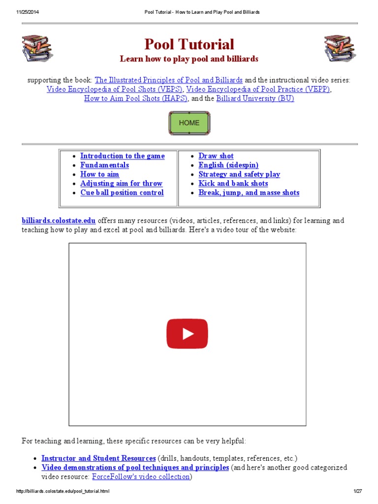 Beginner's Guide to Pool & Billiards | PDF | Pool (Cue Sports) | Cue Sports