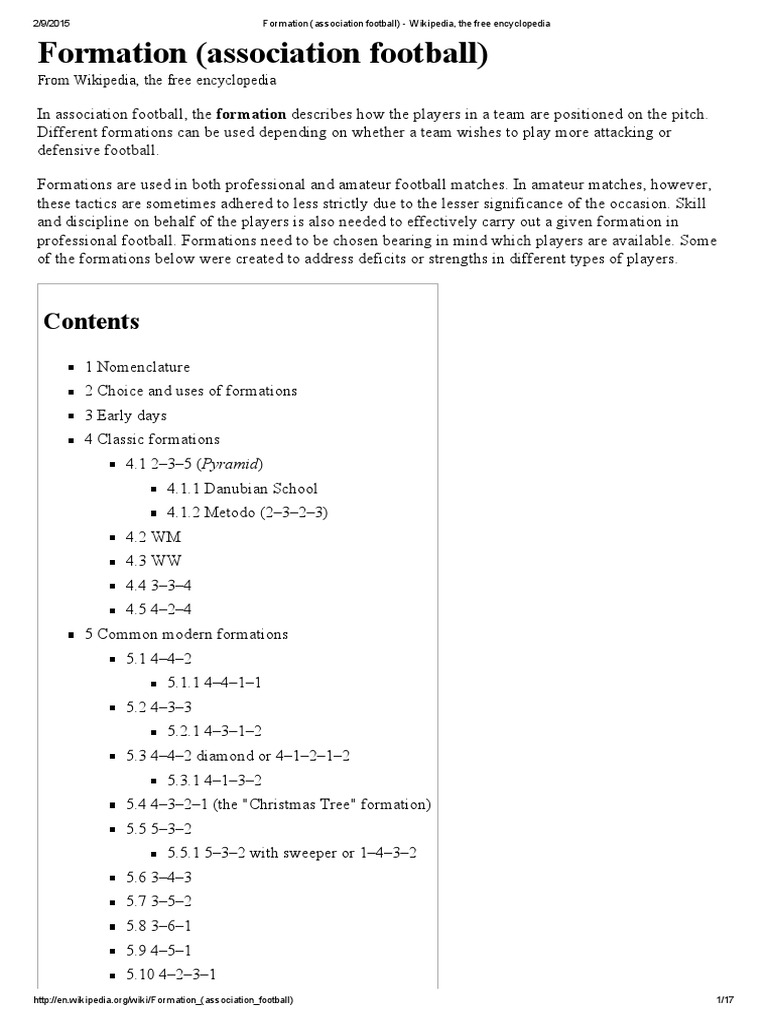 Soccer Formations | PDF | Forward (Association Football) | Association ...