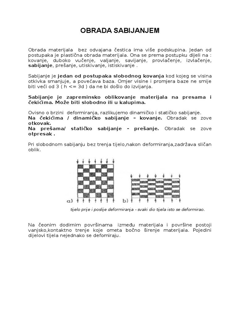 Obrada Sabijanjem | PDF